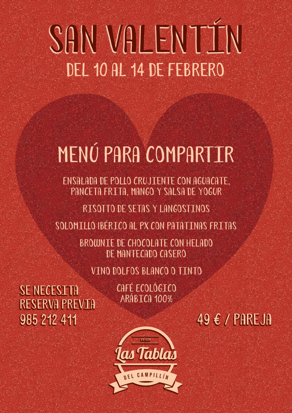 Menú San Valentín • Las tablas del Campillín